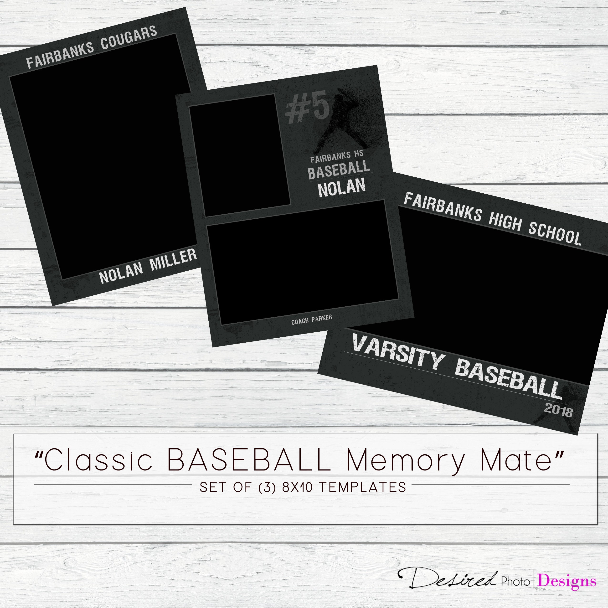 Classic BASEBALL Sport Memory Mate Template Trio Set - Etsy