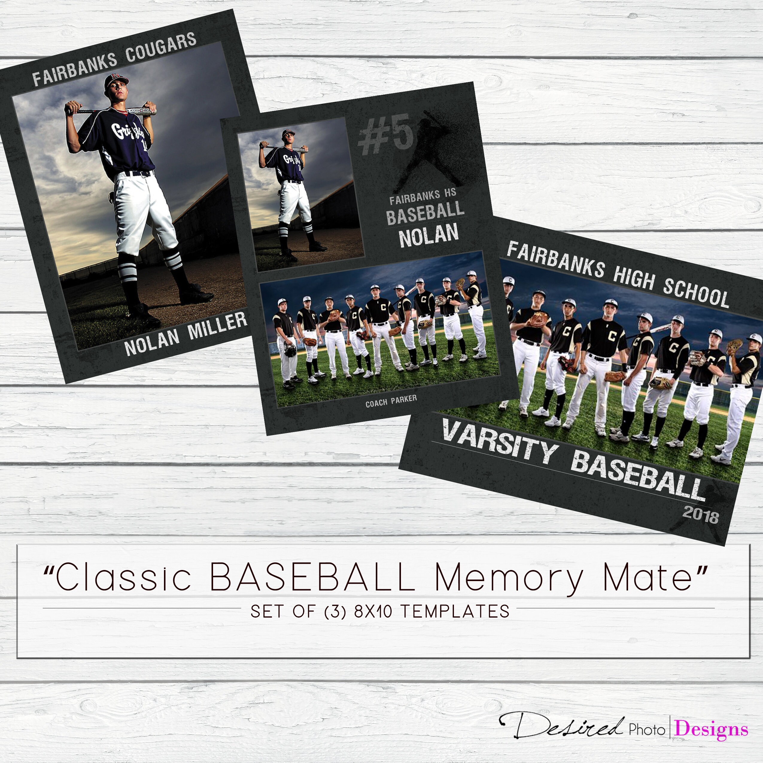 Classic Sport Memory Mate - 8x10 Trio Template Set - COLLECTION 1 - Etsy