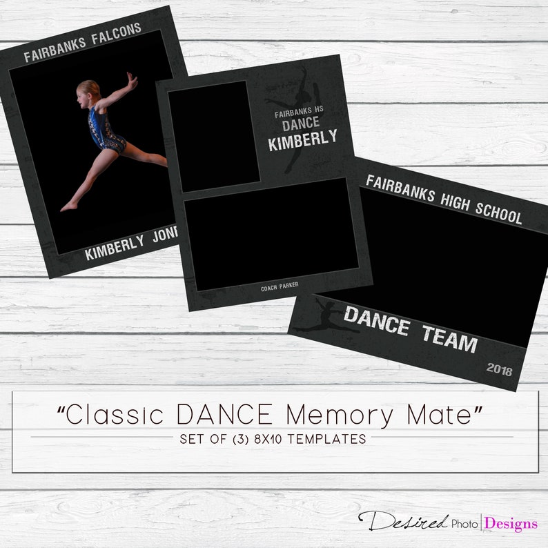 Classic DANCE Sport Memory Mate - 8x10 Trio Template Set - Etsy