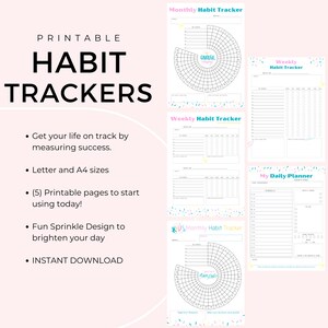 Fun Habit Tracker Printable & Productivity Planner - INSTANT DOWNLOAD ...