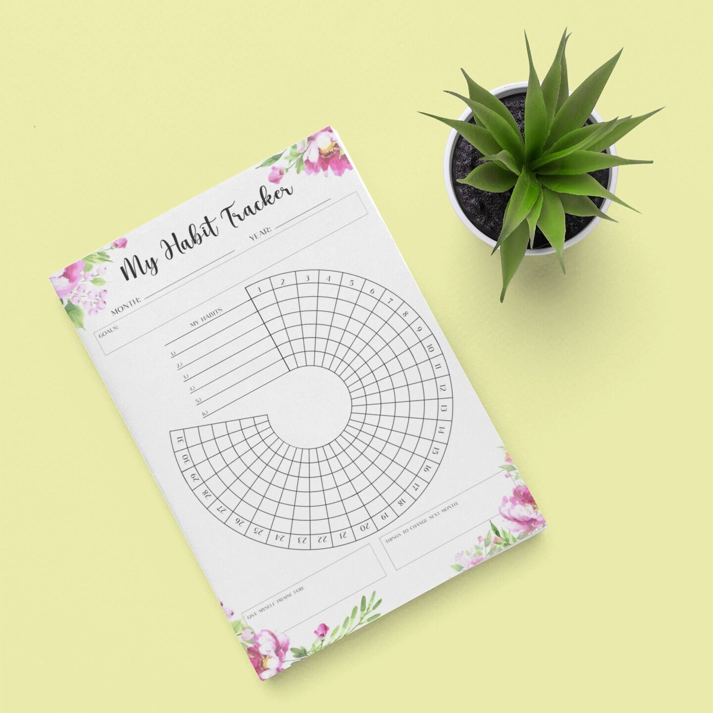 Floral Habit Tracker Printable & Productivity Planner - INSTANT ...