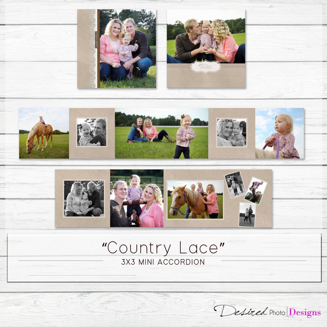 3x3 Accordion Mini Template country Lace - Etsy