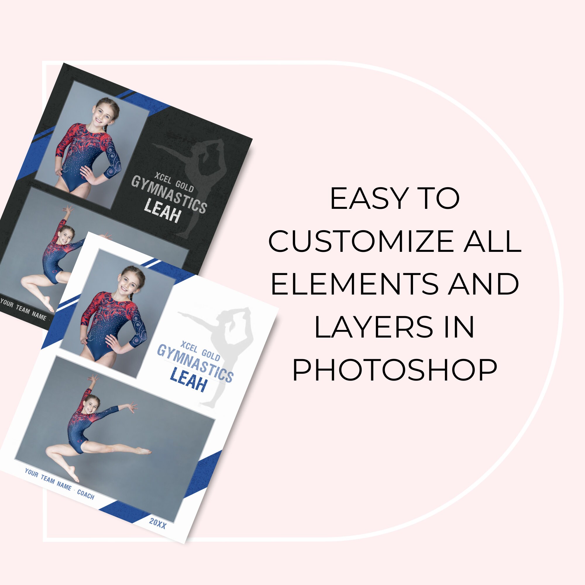 Modern GYMNASTICS 8x10 Sport Memory Mate Combo Template All Levels GIRL ...