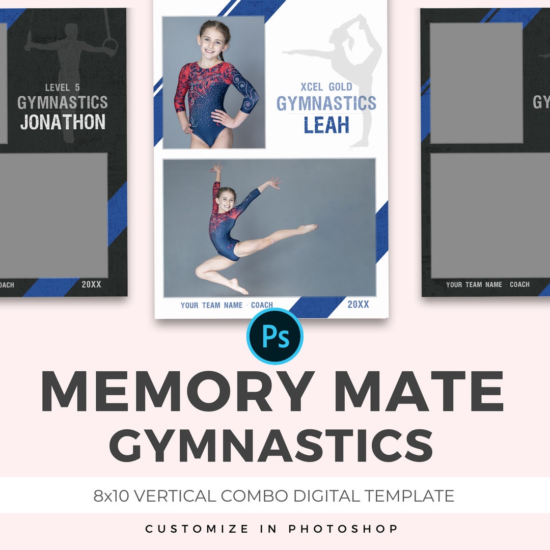 Modern GYMNASTICS 8x10 Sport Memory Mate Combo Template All Levels ...