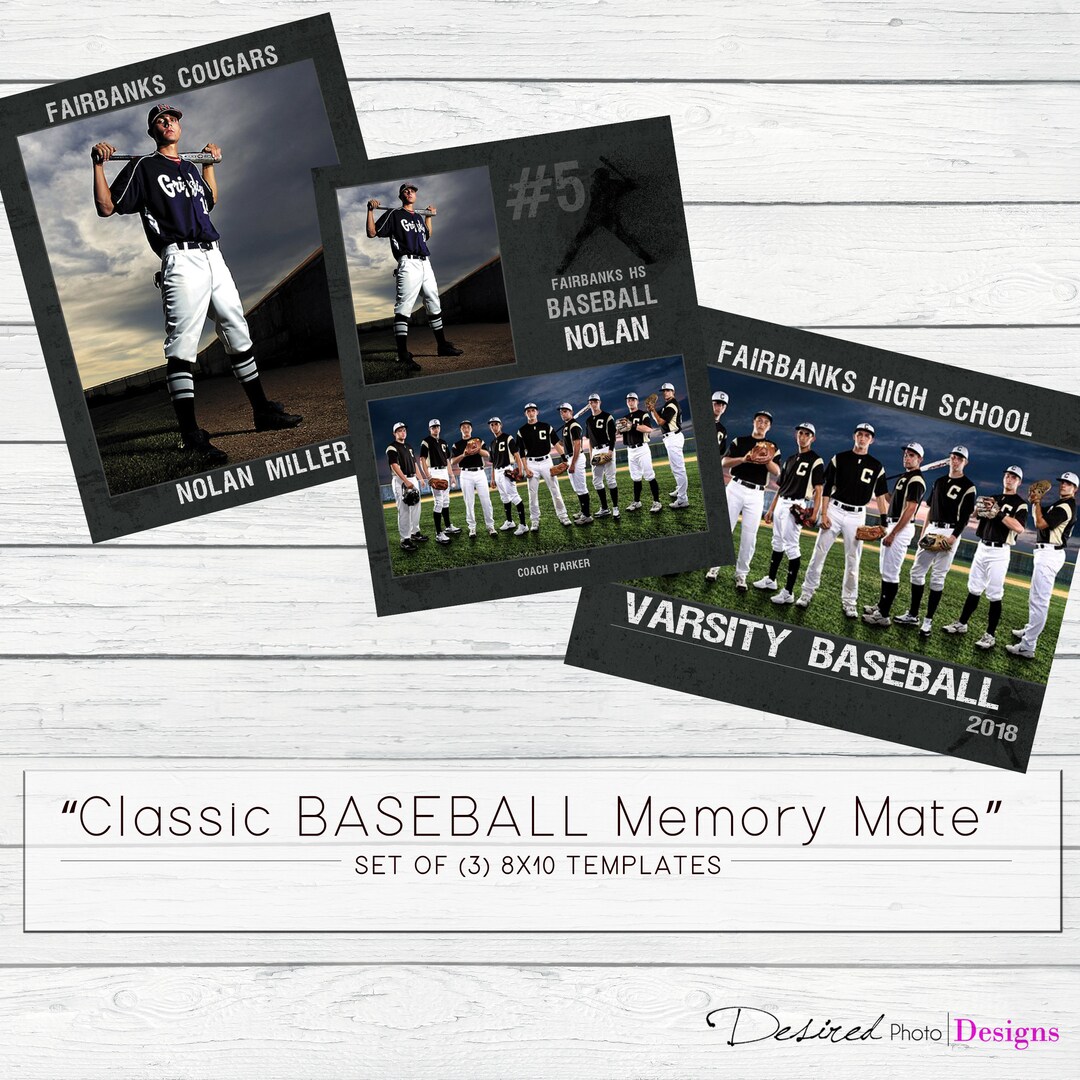 Classic BASEBALL Sport Memory Mate Template Trio Set - Etsy