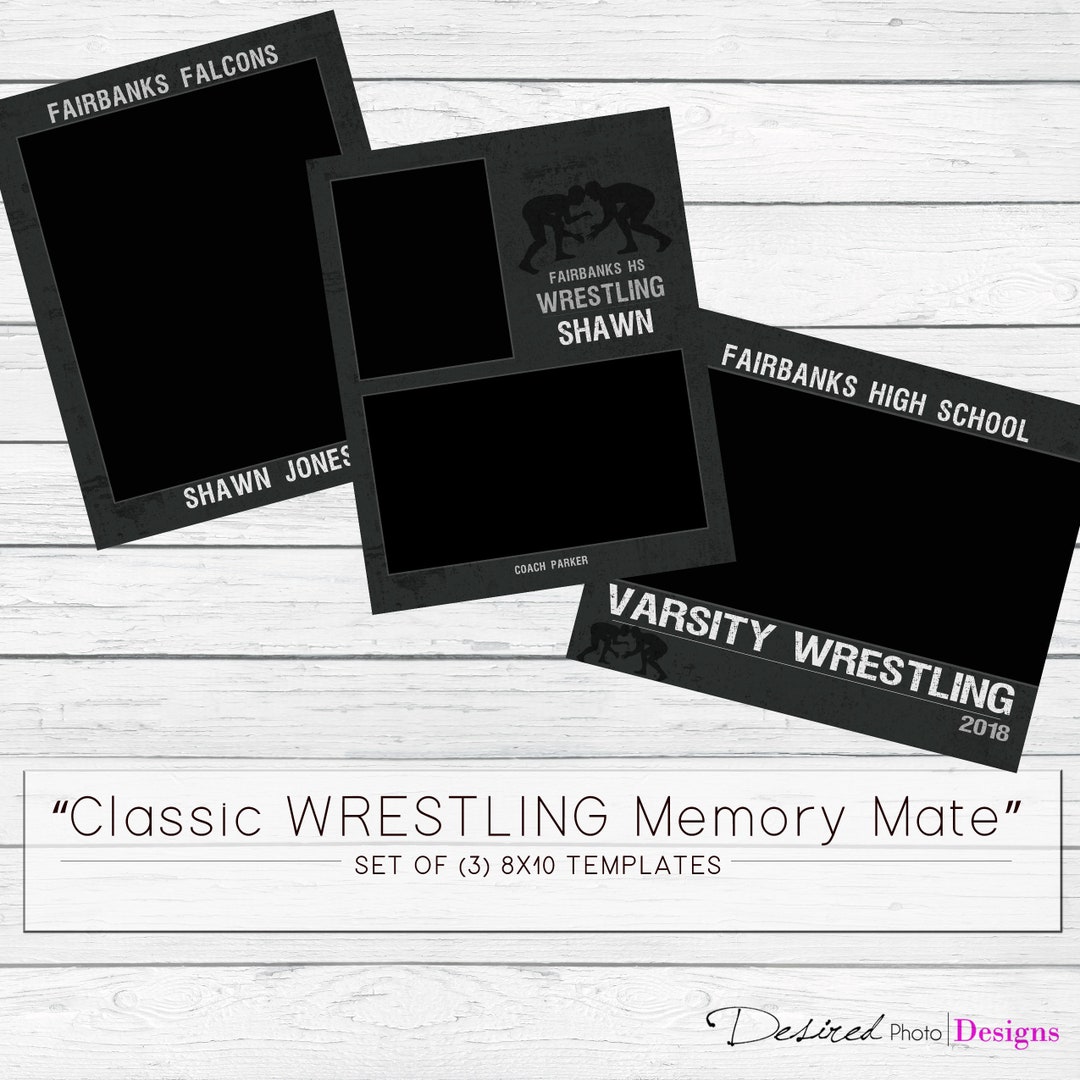 Classic WRESTLING Sport Memory Mate Template Trio Set - Etsy