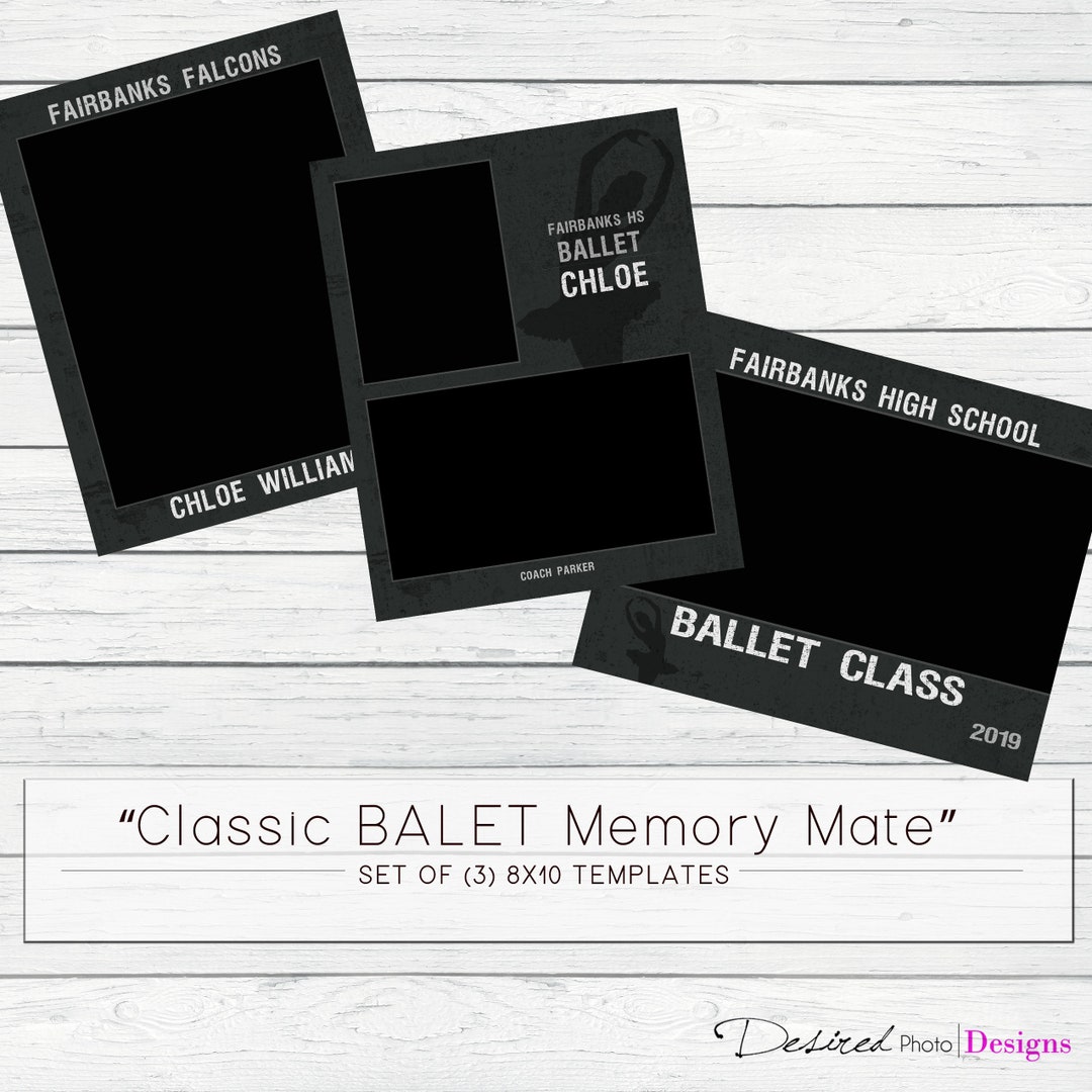 Classic BALLET Sport Memory Mate - 8x10 Trio Template Set - Etsy