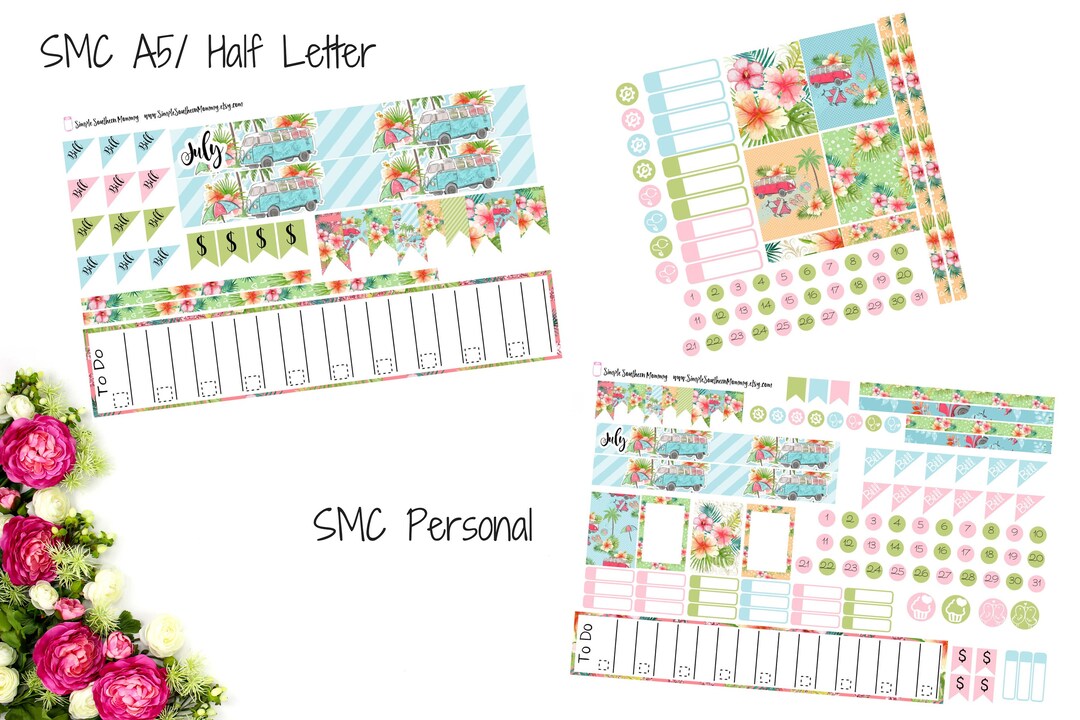 Beach Bum Choose Your Month Monthly Personal or A5 Summer Monthly ...