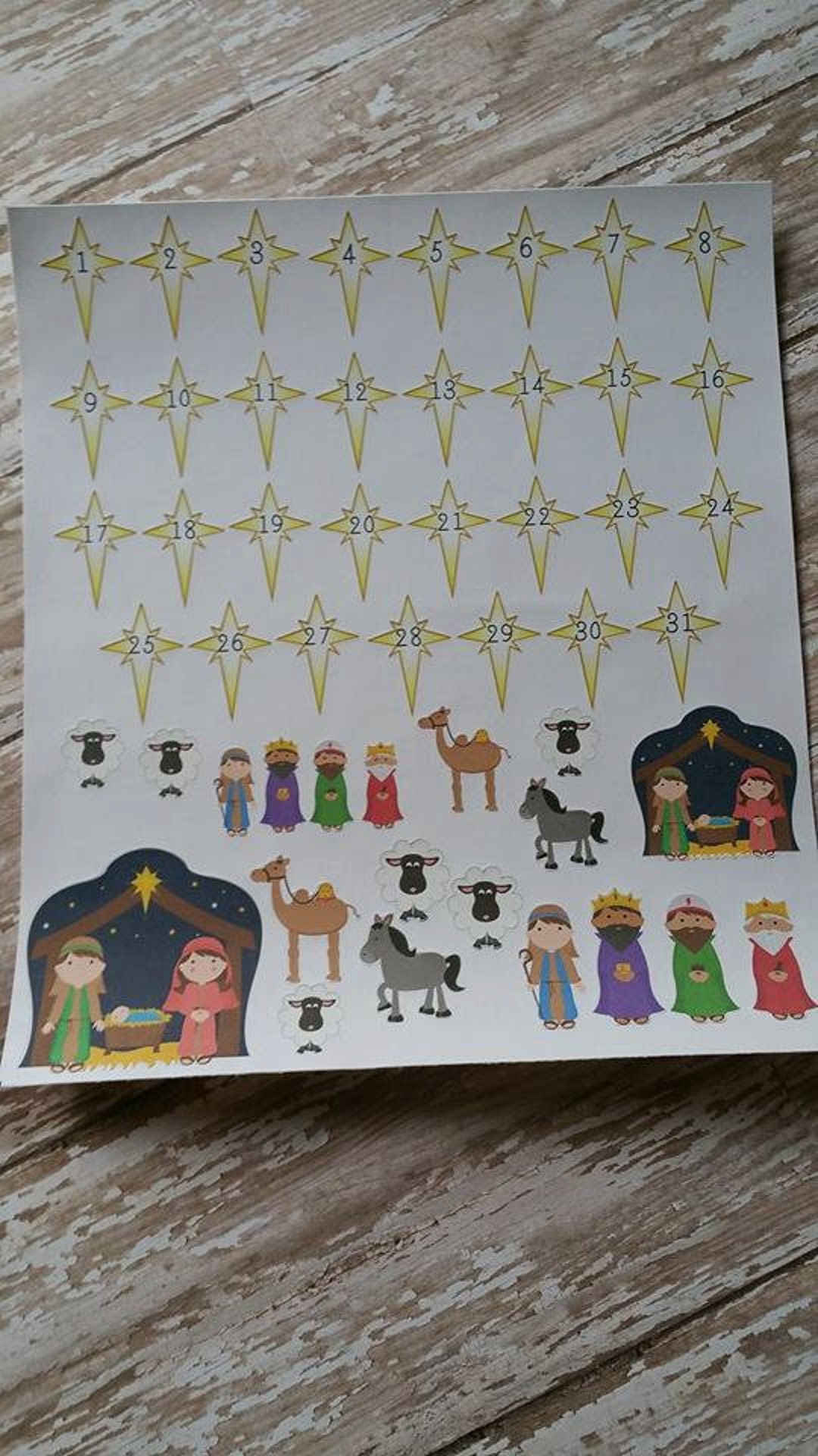 Christmas Star Count Down Stickers Holiday Stickers Seasonal Stickers ...