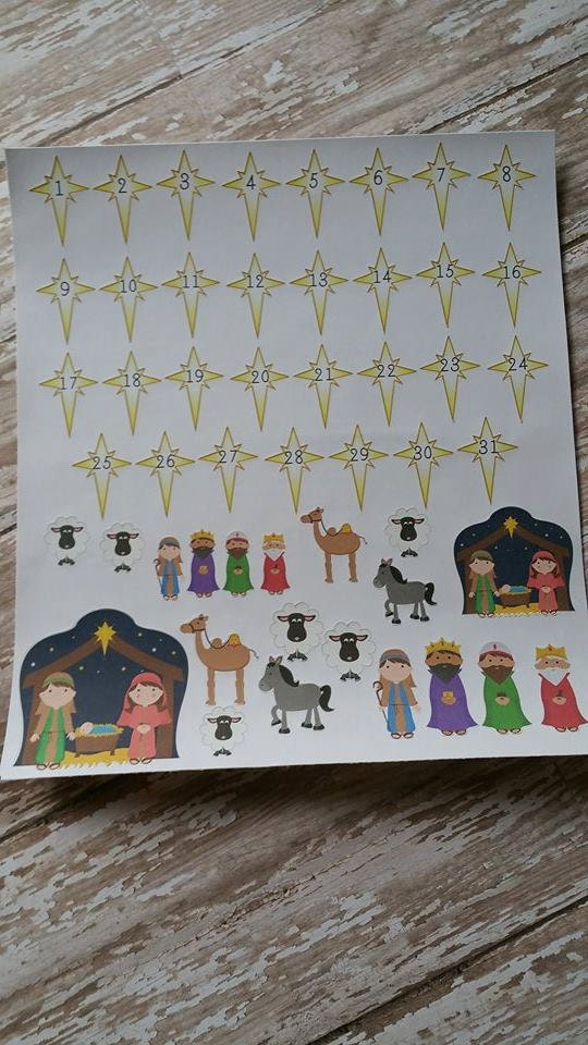 Christmas Star Count Down Stickers - Etsy