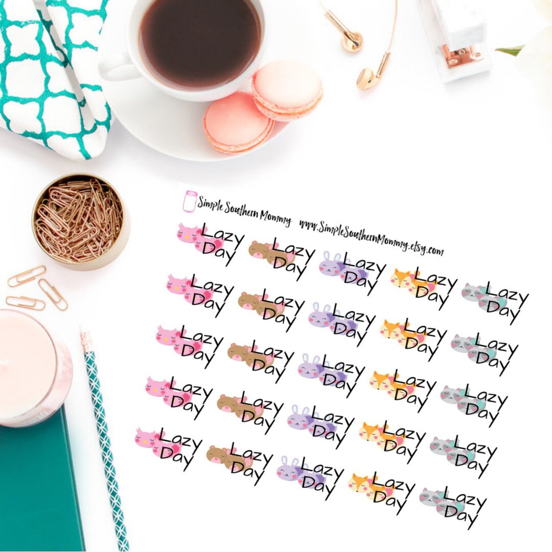 Lazy Day Stickers Planner Stickers Mom Life Stickers After School ...