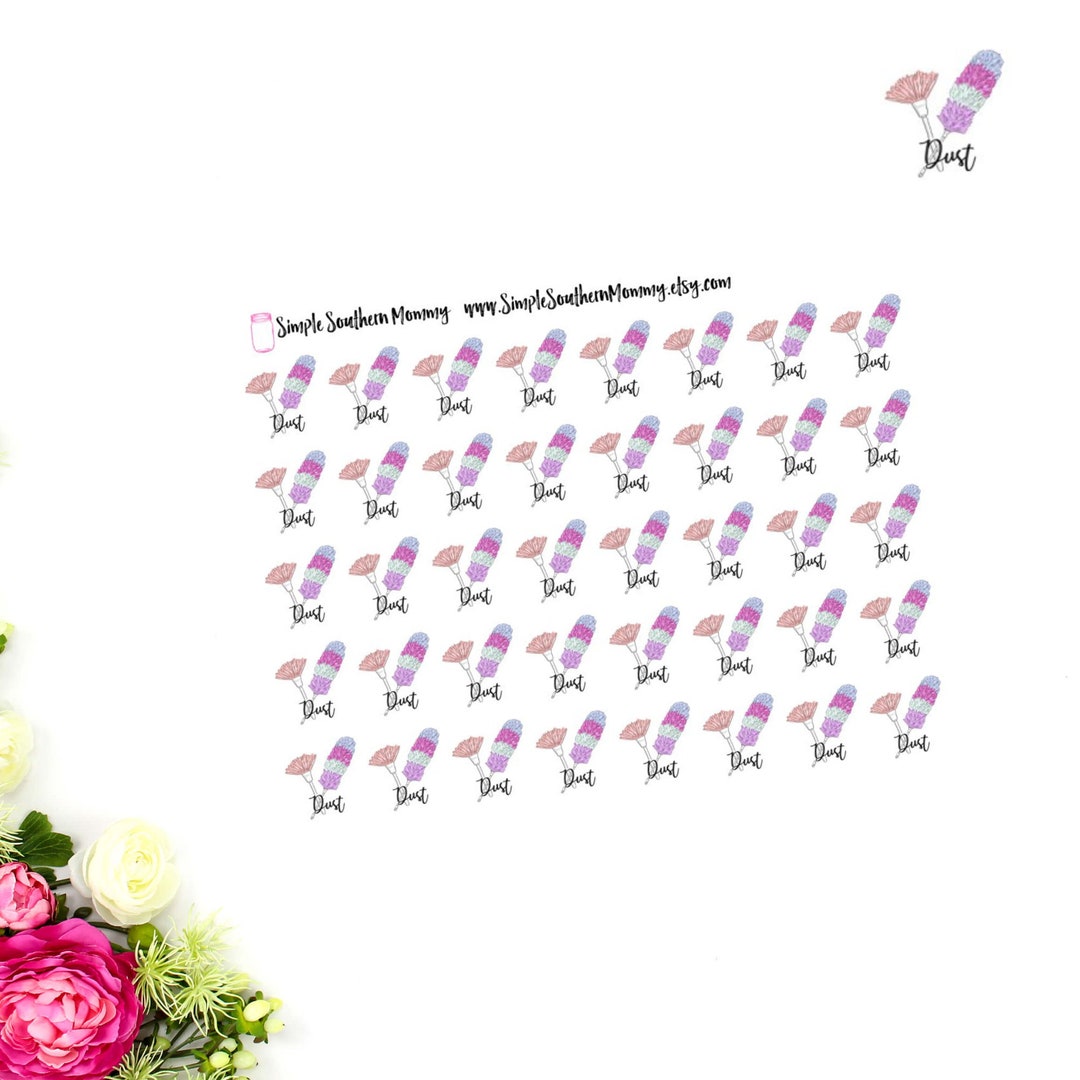 Watercolor Dusting Stickers Cleaning Stickers Chore Stickers Clean Mama ...