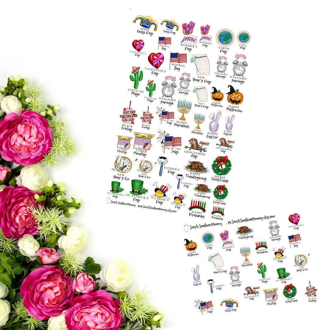 Watercolor Holiday Stickers Bucket List Stickers Self Care Stickers ...