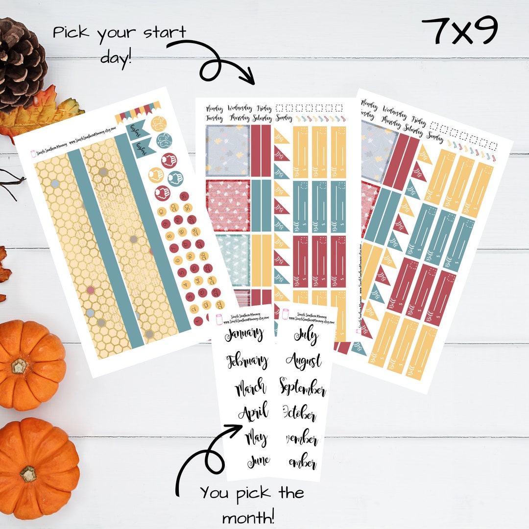 Oh Bother Choose Your Month Sticker Kit Monthly Kit for 7x9 Planner ...