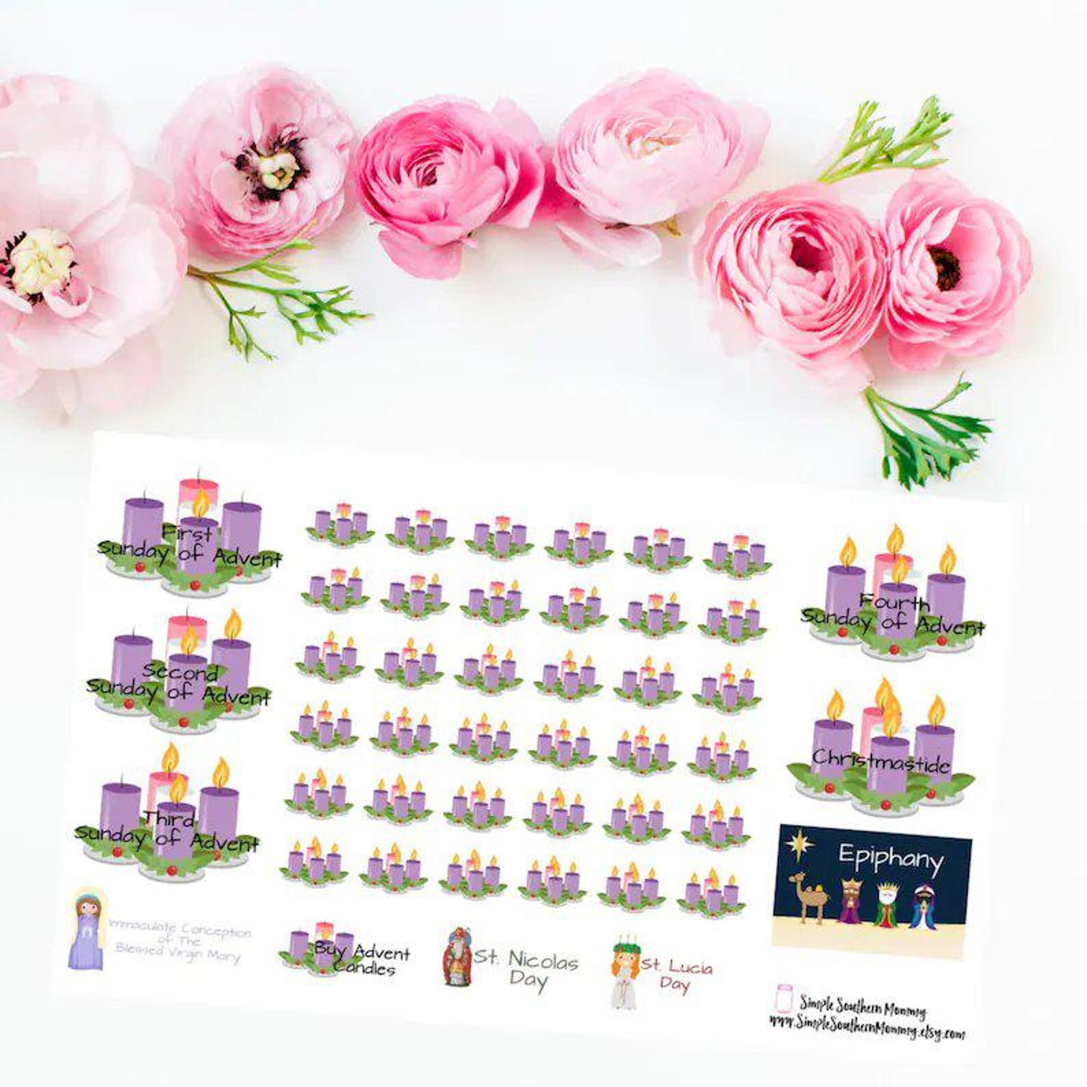 Yearly Liturgical Sticker Bundle Catholic Feast Stickers Catholic ...