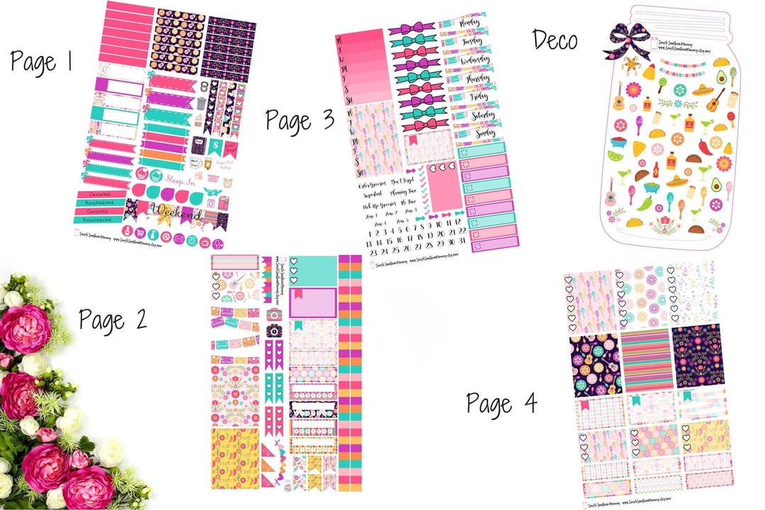 Fiesta Weekly Sticker Kit A La Carte Stickers Mini Sticker Kit ...