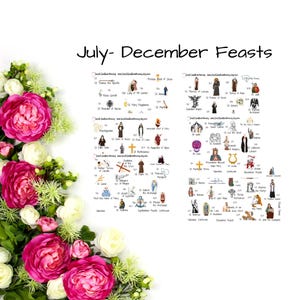 Catholic Feast Day Stickers Monthly Saints Stickers Liturgical Calendar ...