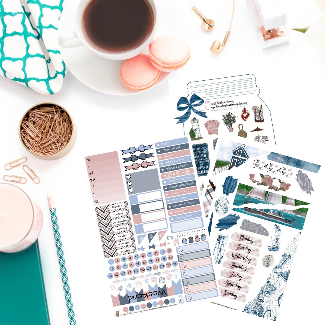 Martha's Vineyard Simple Weekly Sticker Kit Planner Basics Journaling ...