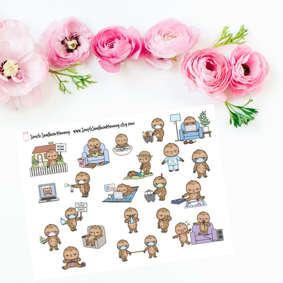 Mason Jar the Sloth's Stays in Stickers Seasonal Stickers Mascot ...