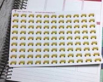 School Bus Planner Stickers Erin Condren, Kikki K, Filofax, Plum Paper ...