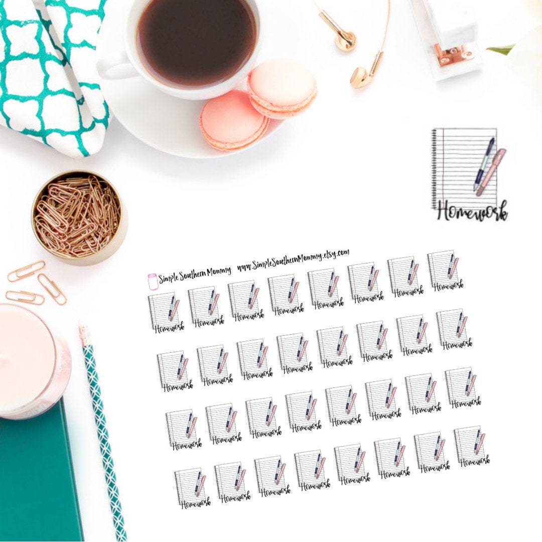 Homework Stickers Planner Stickers Mom Life Stickers After School ...