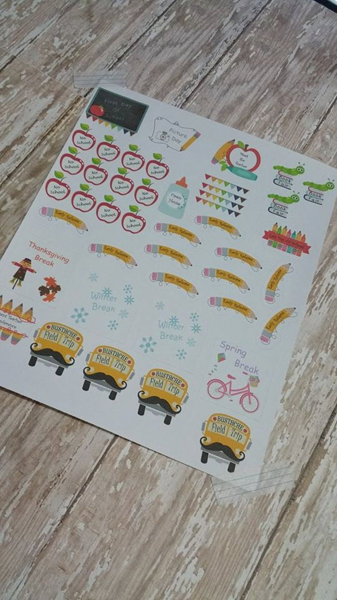Back 2 School Planner Stickers Mom Life Stickers After School Stickers ...