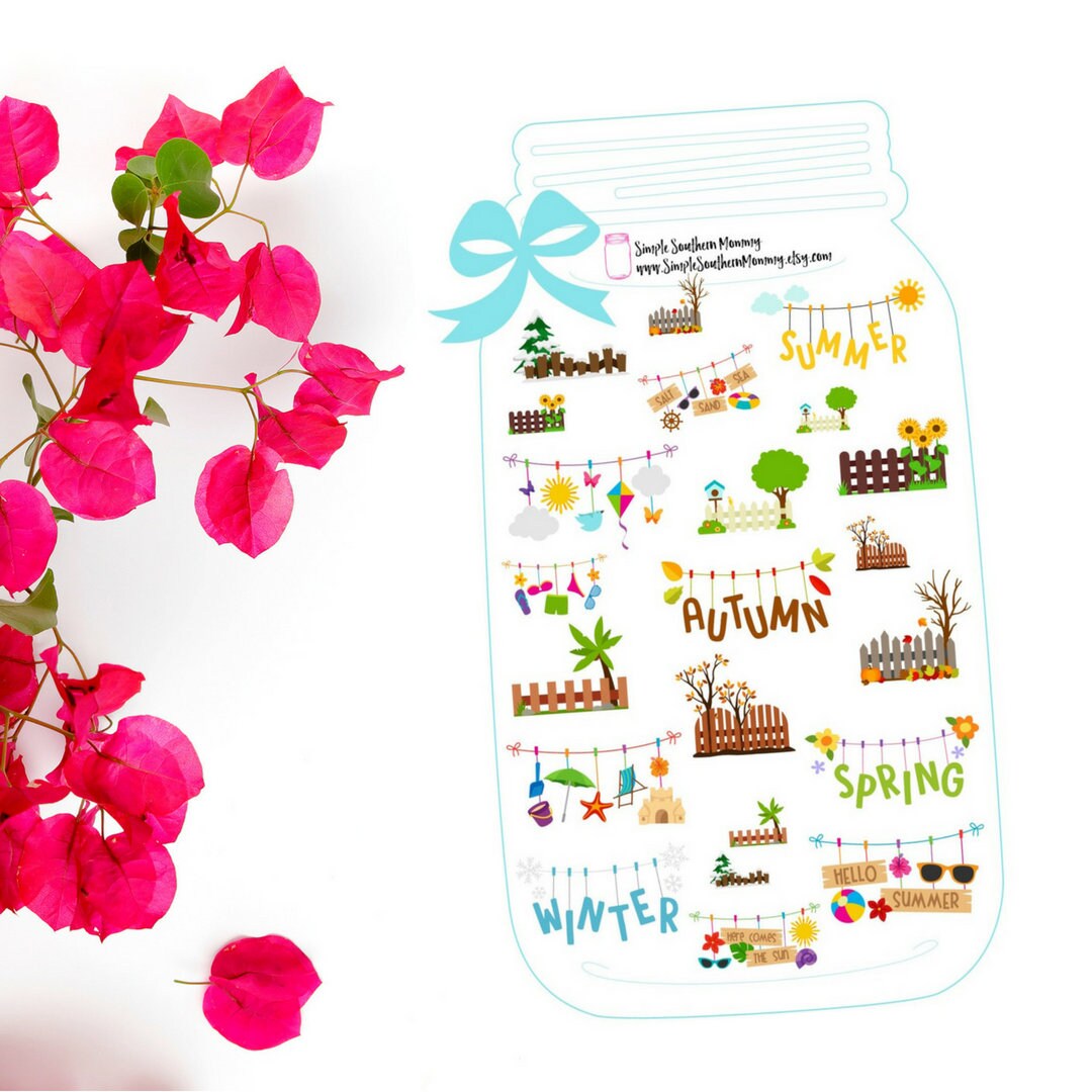 Seasons Changing Stickers Bucket List Stickers Self Care Stickers ...