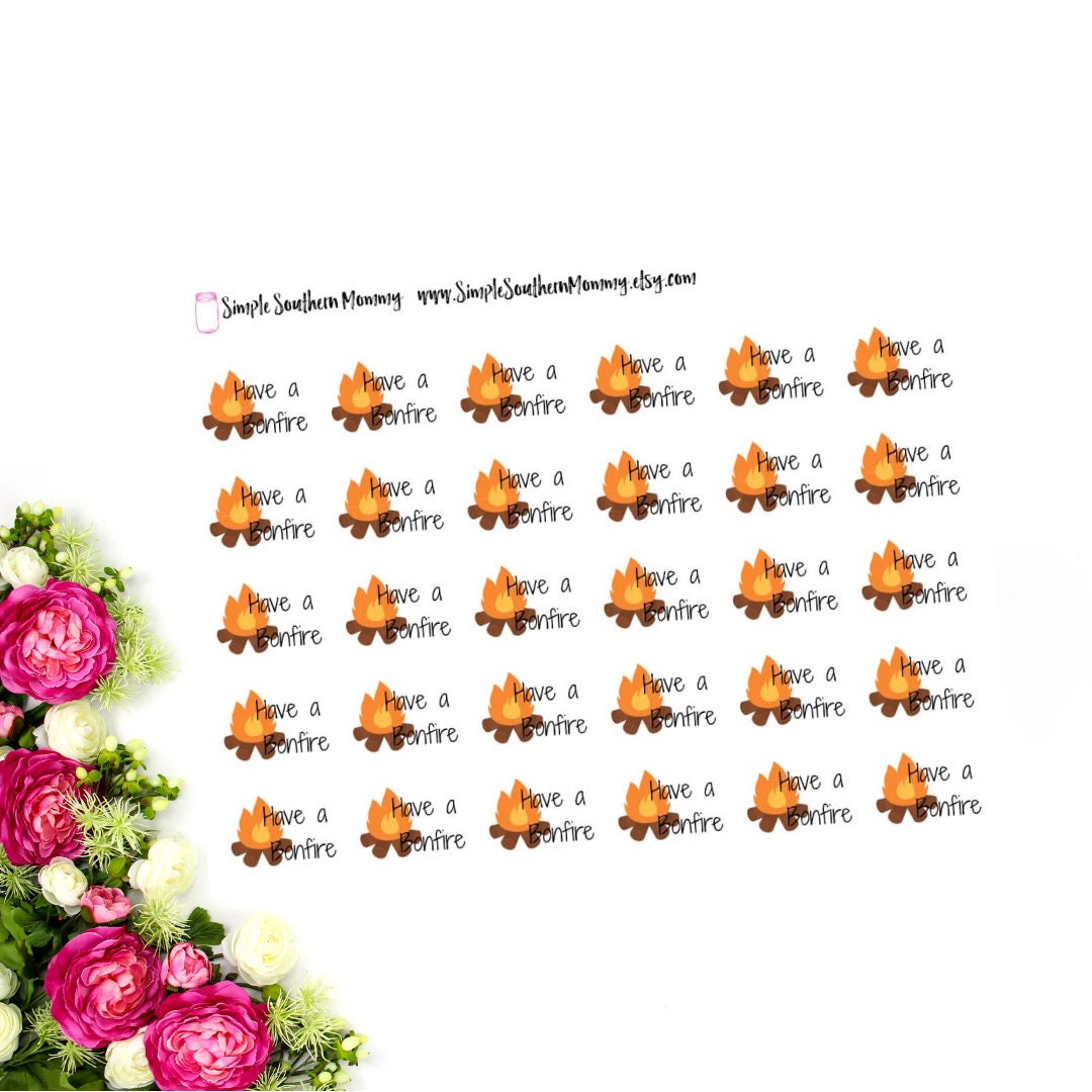Bonfire Stickers Planner Stickers Mom Life Stickers After School ...