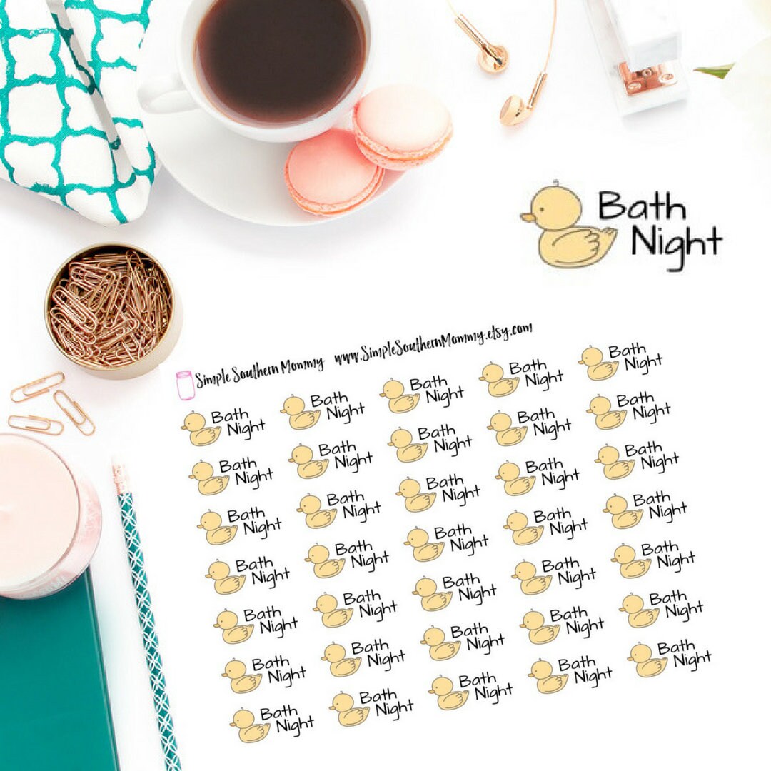 Bath Night Stickers Planner Stickers Mom Life Stickers After School ...