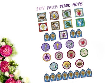 Catholic Stained Glass Stickers - Etsy