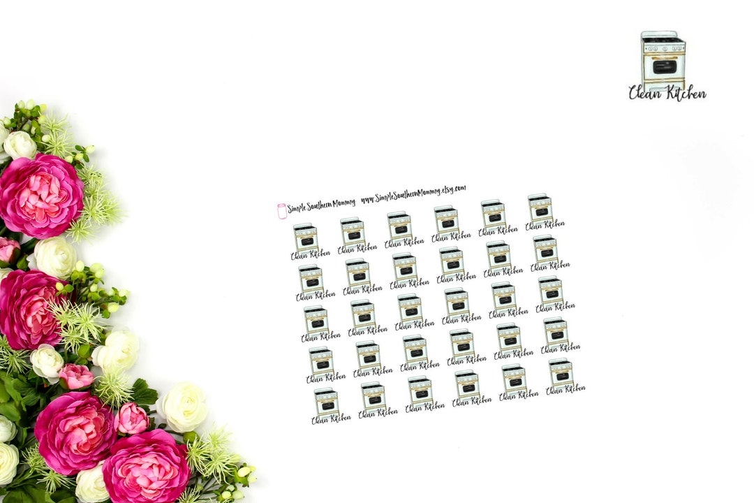 Clean Kitchen Stickers Cleaning Stickers Chore Stickers Clean Mama Fly ...