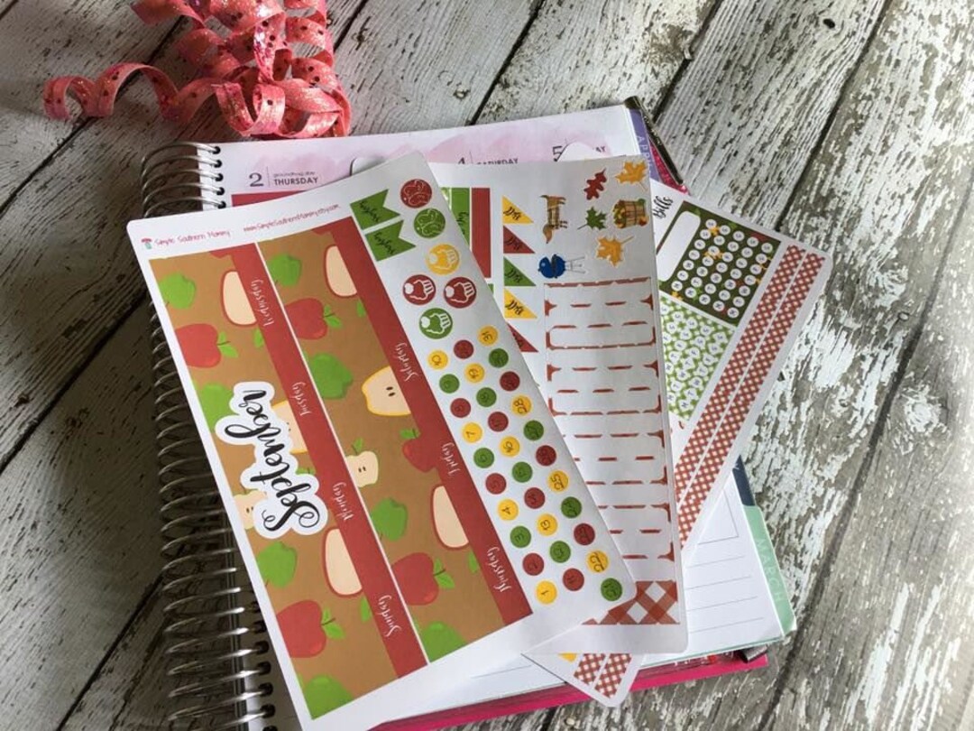 Monthly September Sticker Kit Monthly Kit for 7x9 Planner Monthly ...
