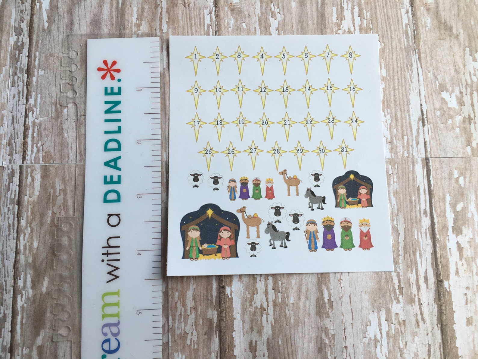 Christmas Star Count Down Stickers - Etsy