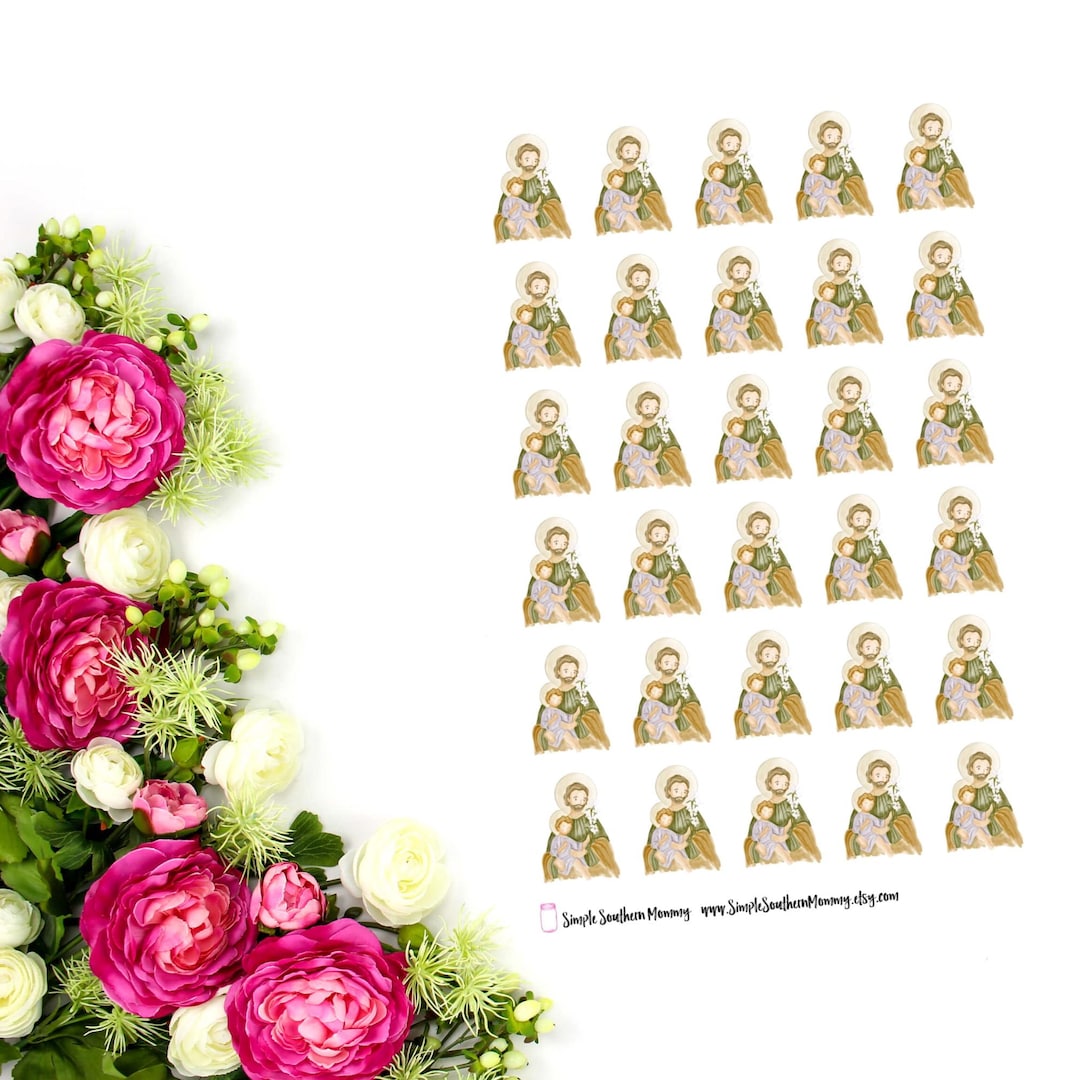 Watercolor Saint Joseph Stickers Catholic Stickers Catholic Journal ...