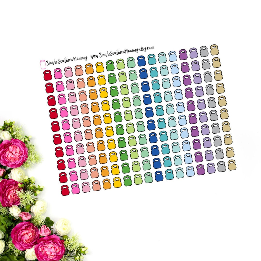 Kettlebell Stickers Color Coding Stickers Functional Stickers Adulting ...