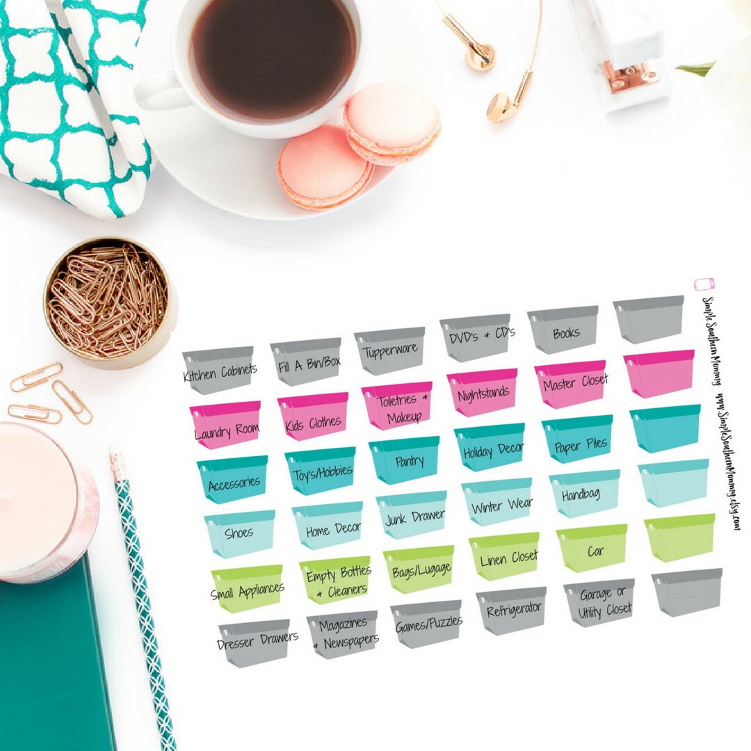 30 Day Home Organizing Stickers | Declutter Stickers | Cleaning Planner ...
