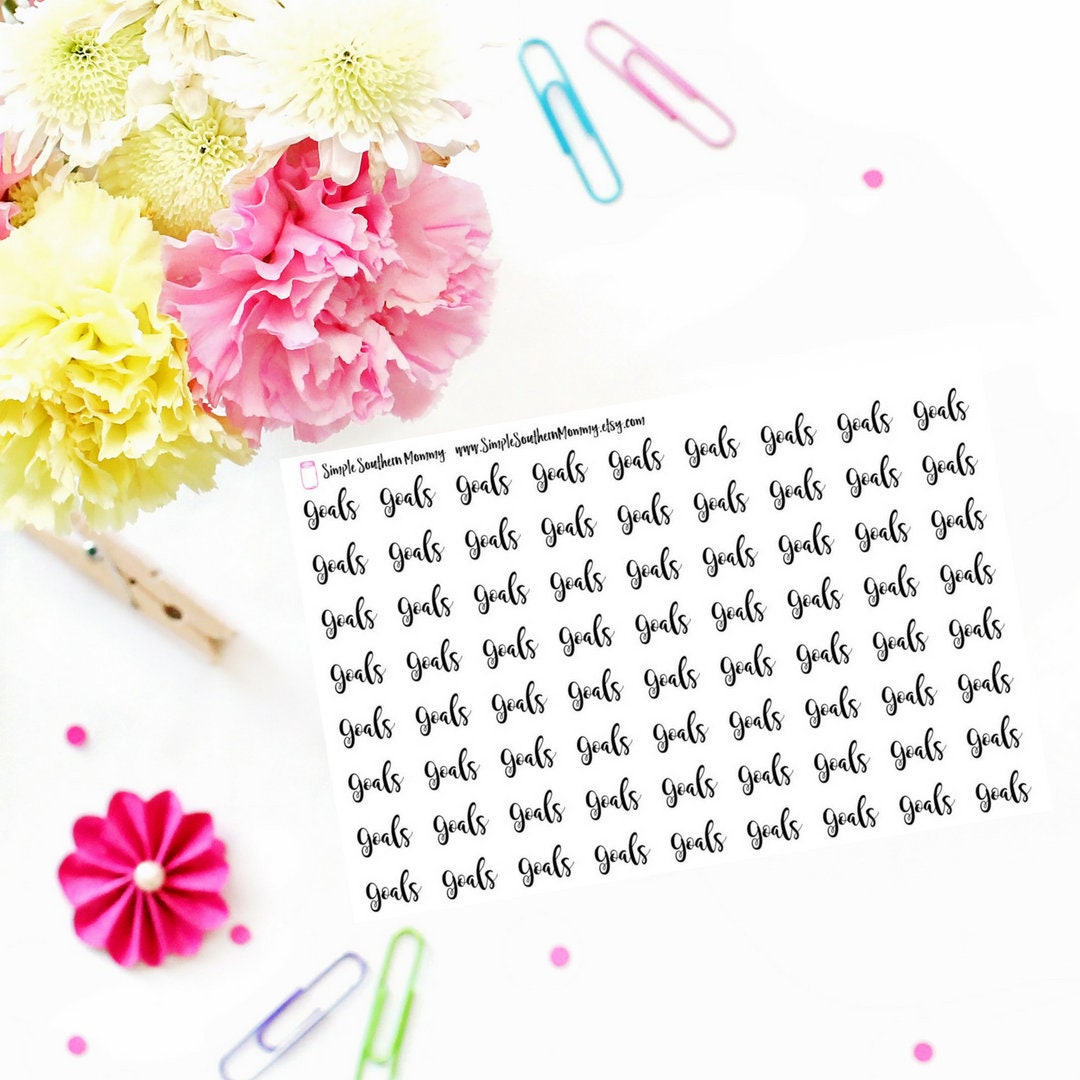 Lettered Goal Stickers Text Stickers Script Stickers Neutral Stickers ...