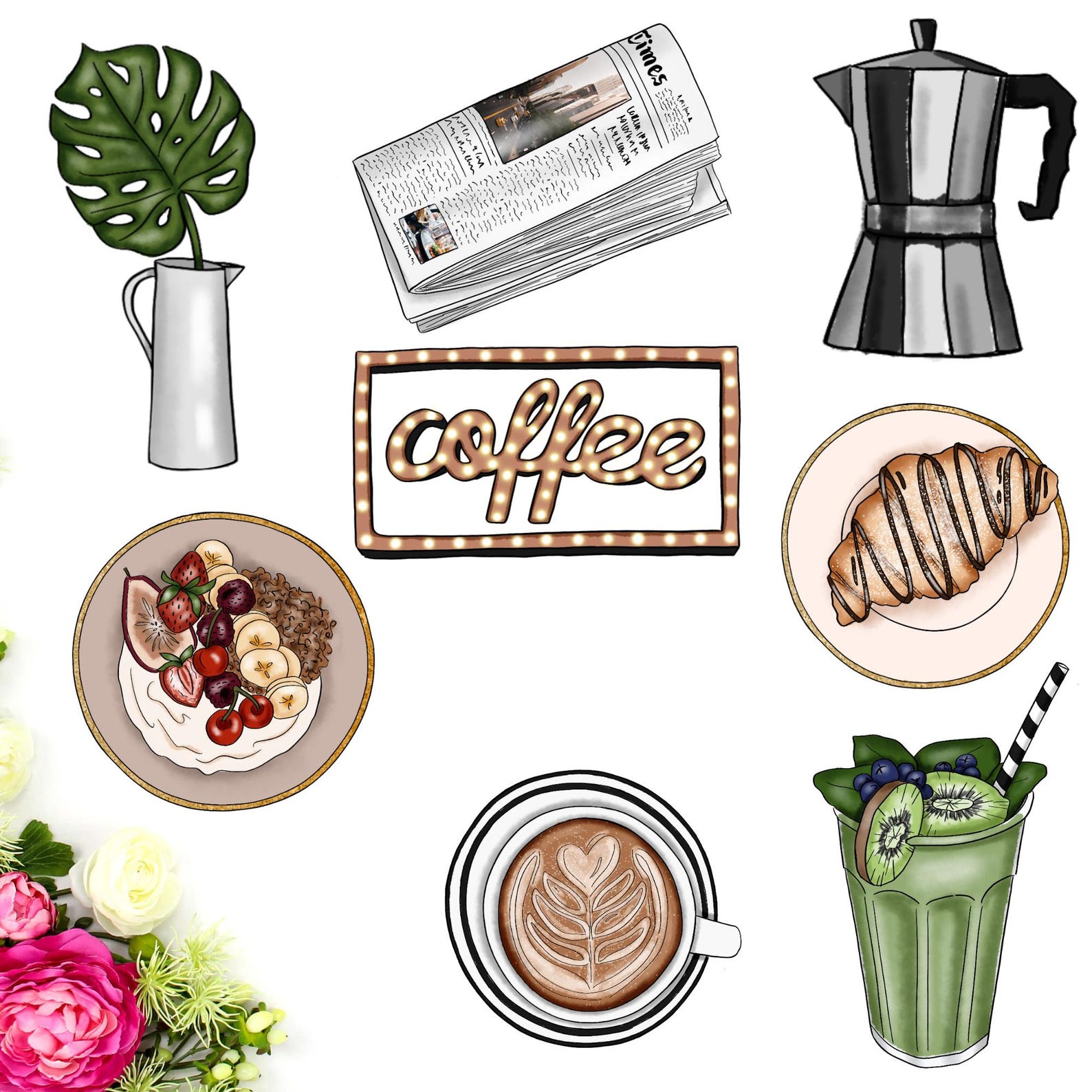 9 to 5 Coffee Simple Weekly Sticker Kit A La Carte Stickers Mini ...