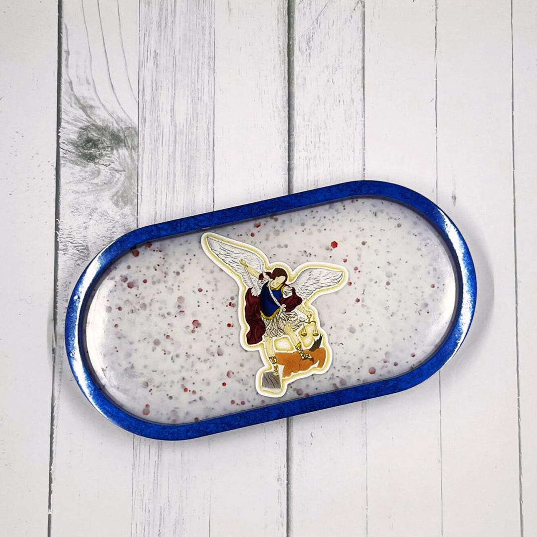St. Michael Rosary Tray Large Catholic Gift for Men Ready to Ship ...