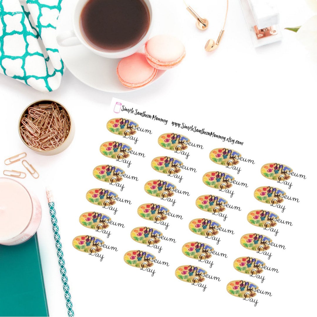 Art Museum Day Stickers Planner Stickers Mom Life Stickers After School ...