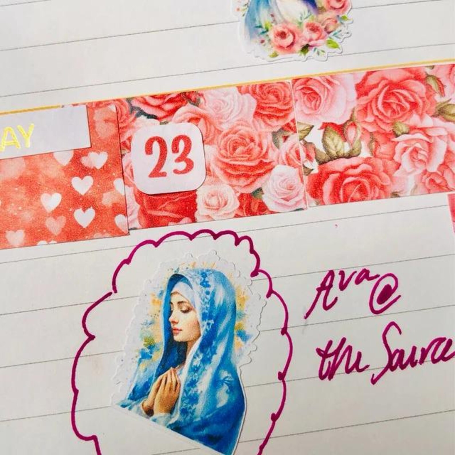 Watercolor Mother Mary Stickers Catholic Stickers Catholic Journal ...