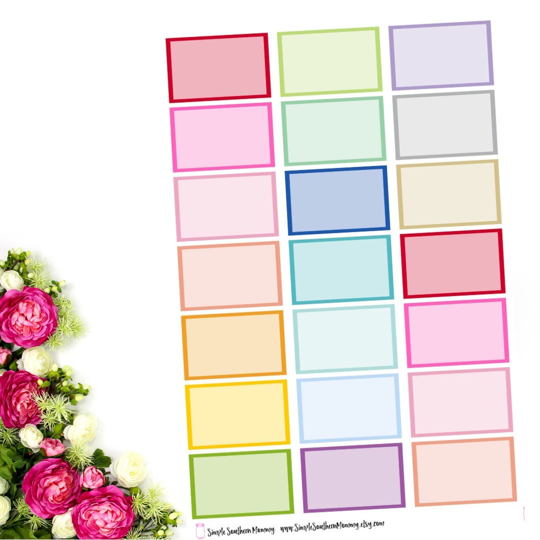 Half Box Stickers Color Coding Stickers Functional Stickers Adulting ...