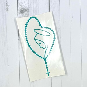 Mother Mary Rosary Vinyl Decal Window Decal Catholic Stickers Catholic ...