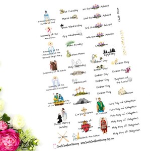 Yearly Liturgical Sticker Bundle Catholic Feast Stickers Catholic ...