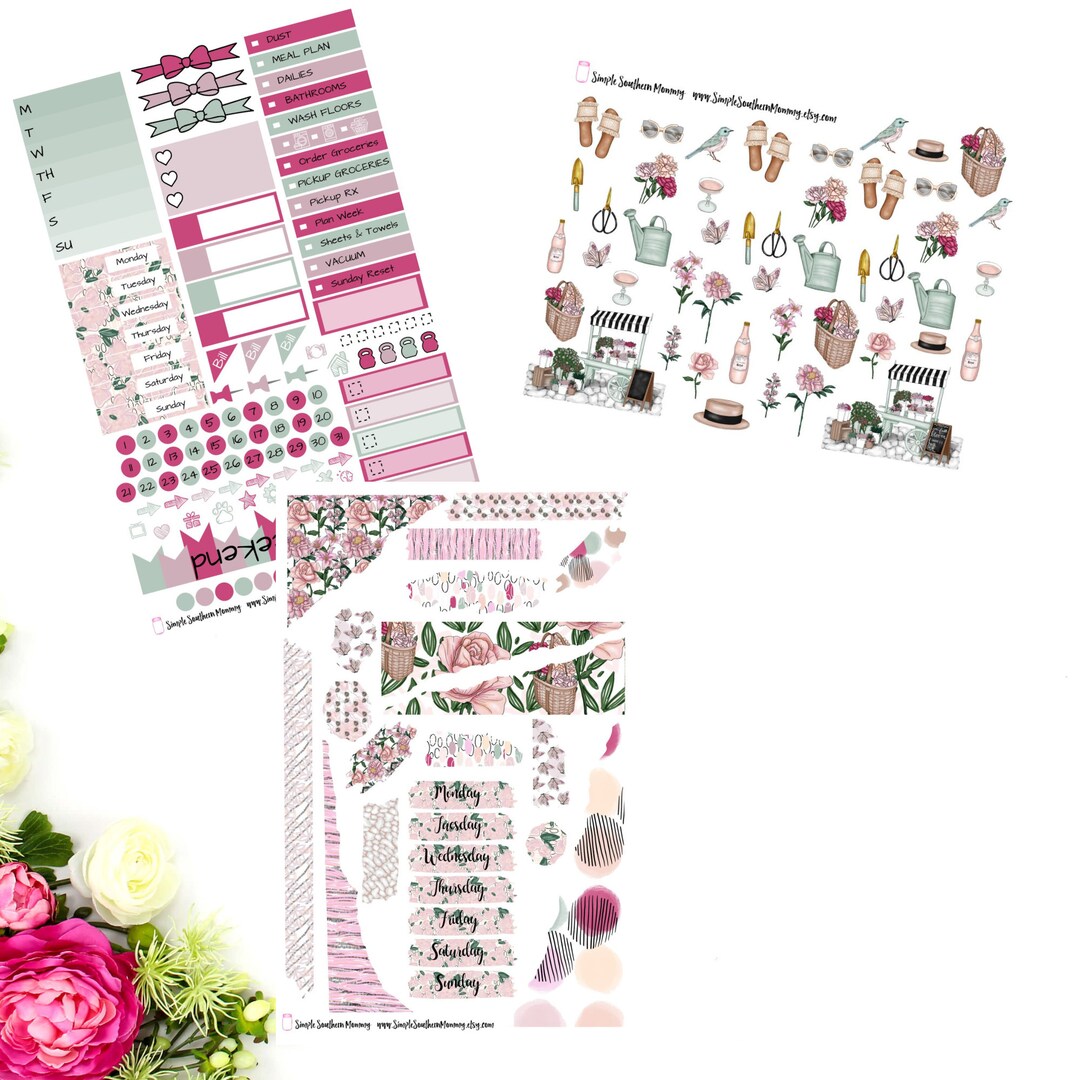 Flower Market Simple Weekly Sticker Kit A La Carte Stickers Mini ...