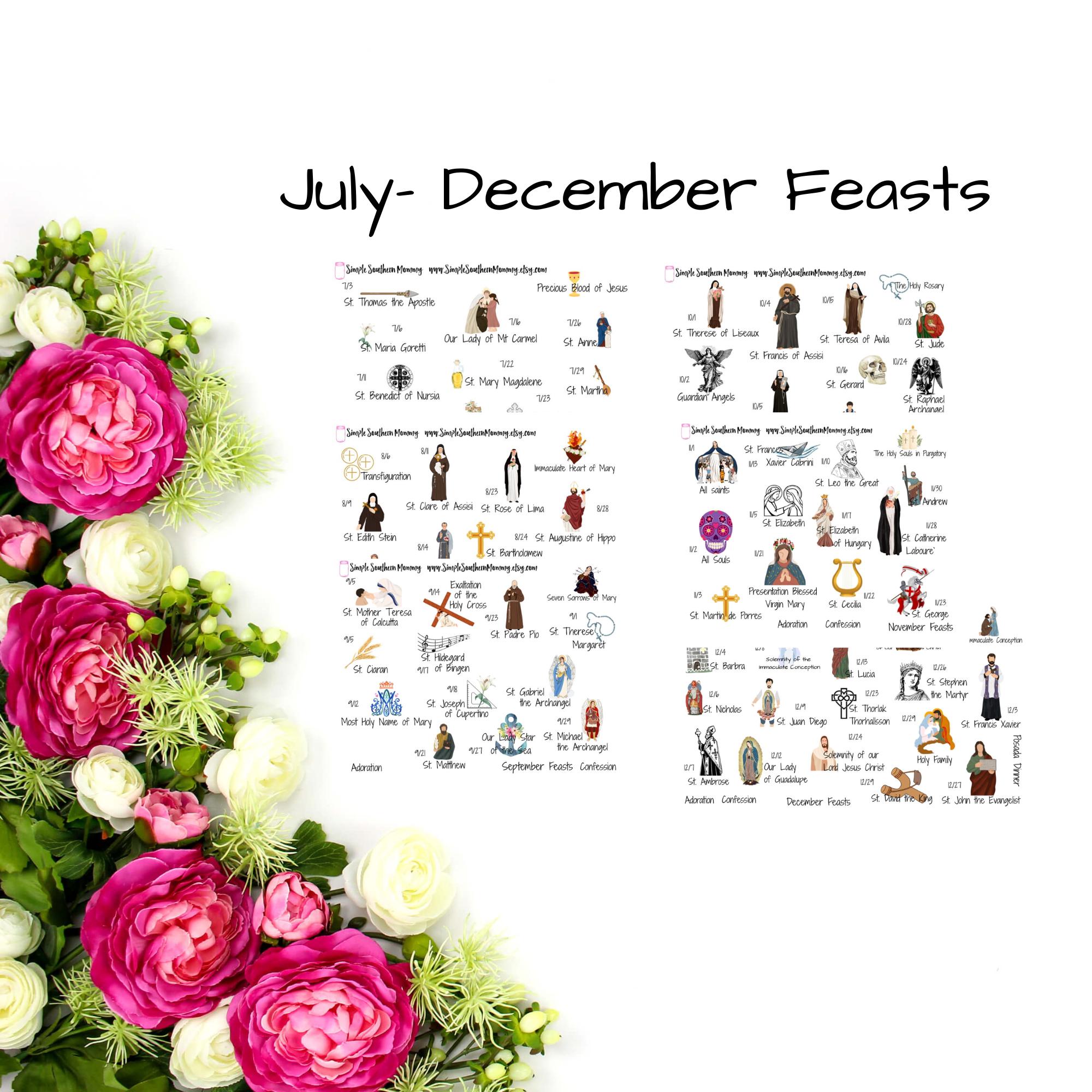 Yearly Liturgical Sticker Bundle Catholic Feast Stickers Catholic ...