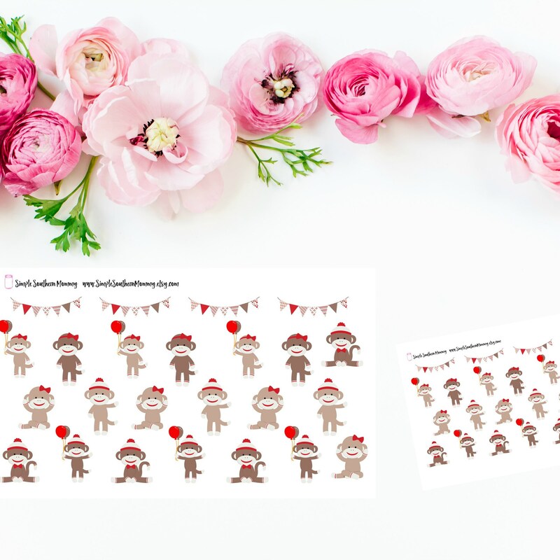 Sock Monkey Labels - Etsy