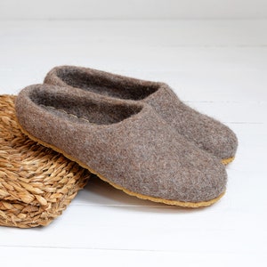 Boiled Wool Woman Slippers- Felt Slippers- Wool Clogs- Christmas Gift ...