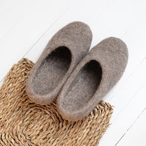 Boiled Wool Woman Slippers- Felt Slippers- Wool Clogs- Christmas Gift ...
