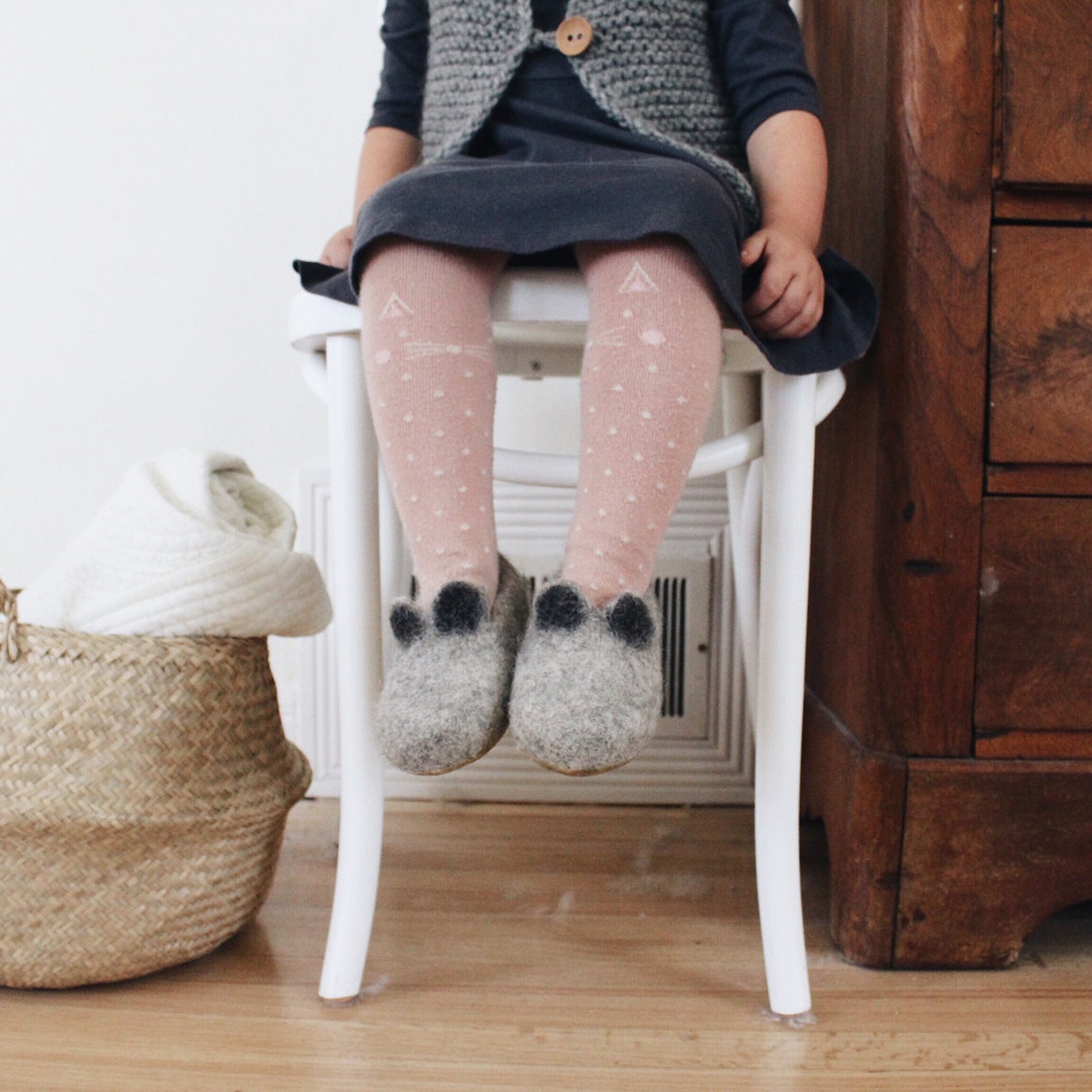 Baby Wool Slippers-wool Children Slippers-felted Kids Slippers-toddler ...